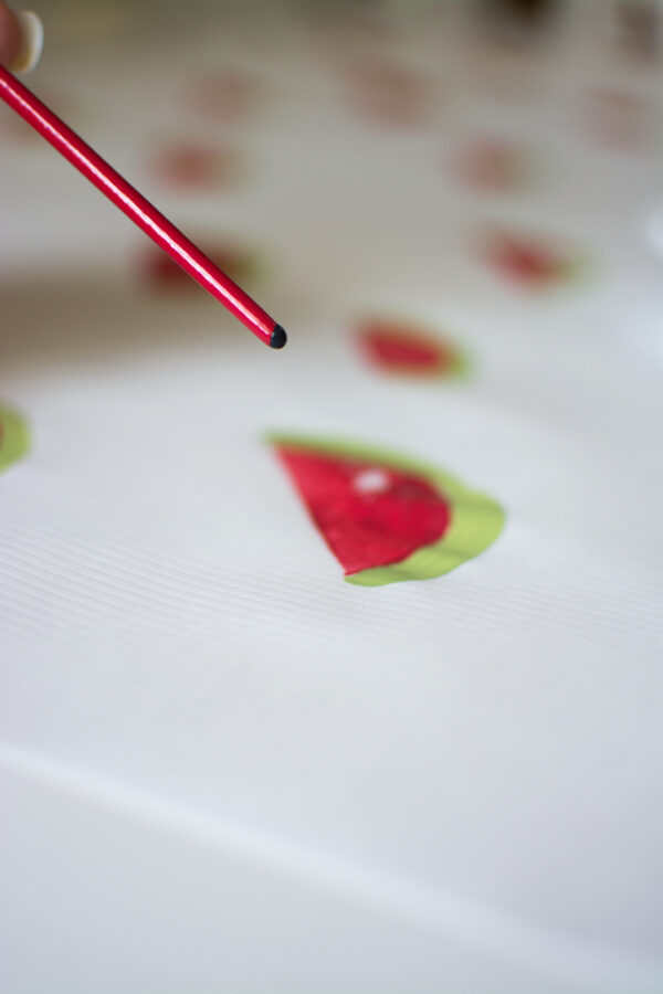 DIY Watermelon Wrapping Paper - TWINKLE TWINKLE LITTLE PARTY