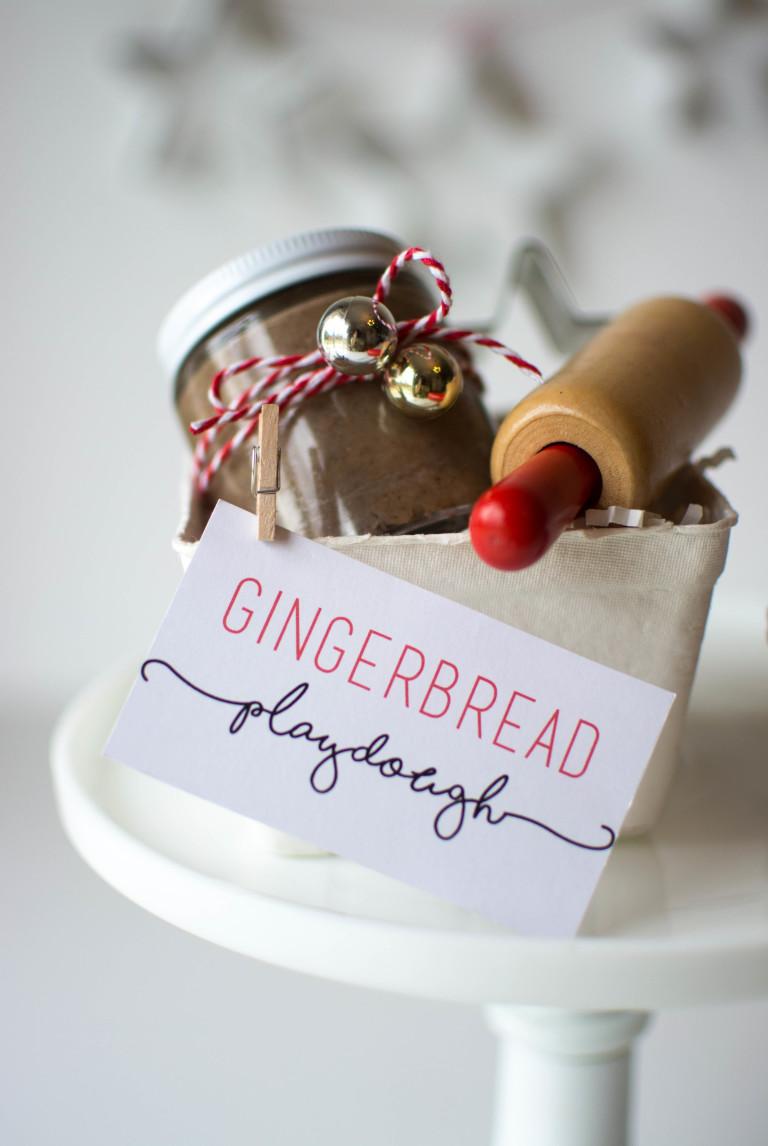 Gingerbread Playdough + Free Tags
