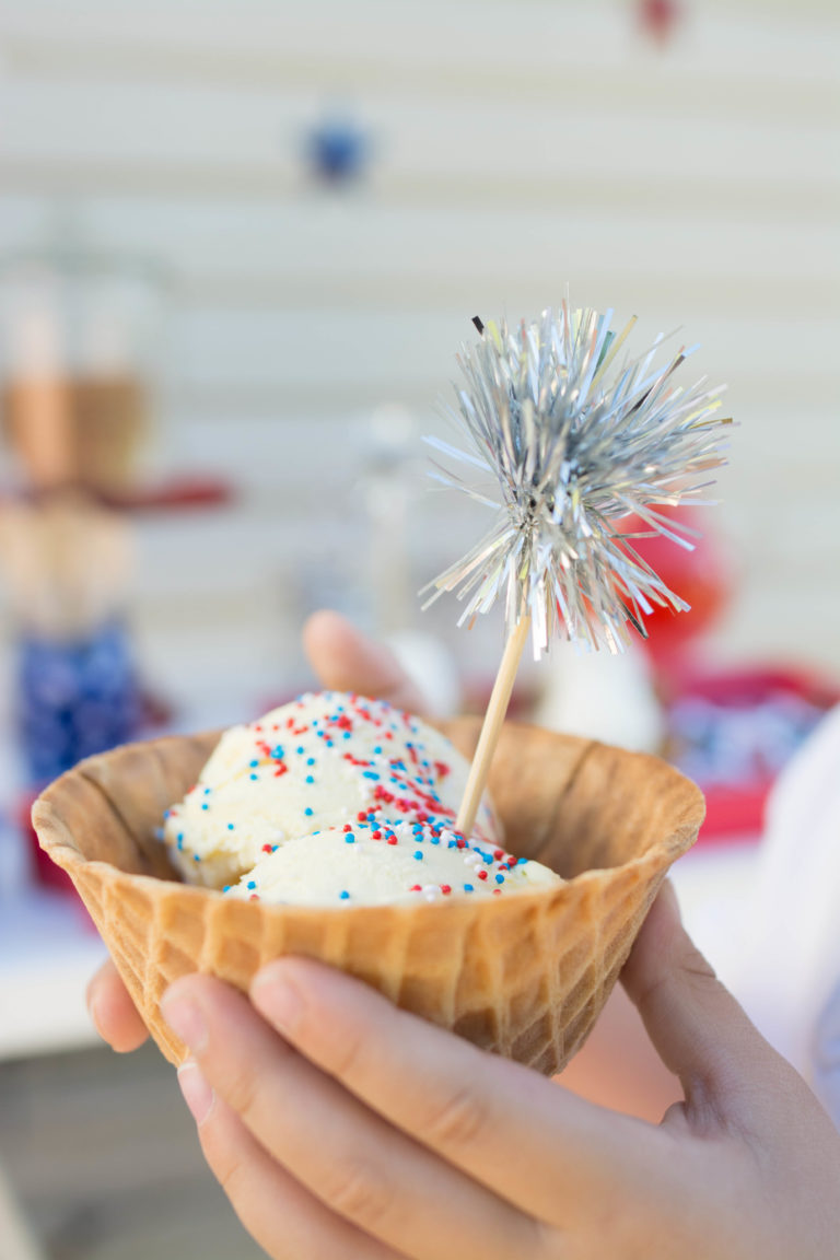 Set up a patriotic ice cream bar for 4th of July