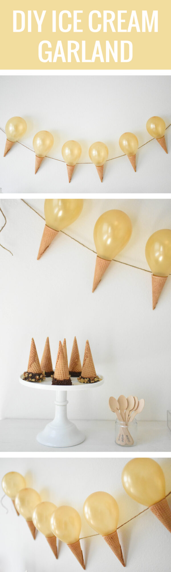 DIY Ice Cream Cone Party Garland