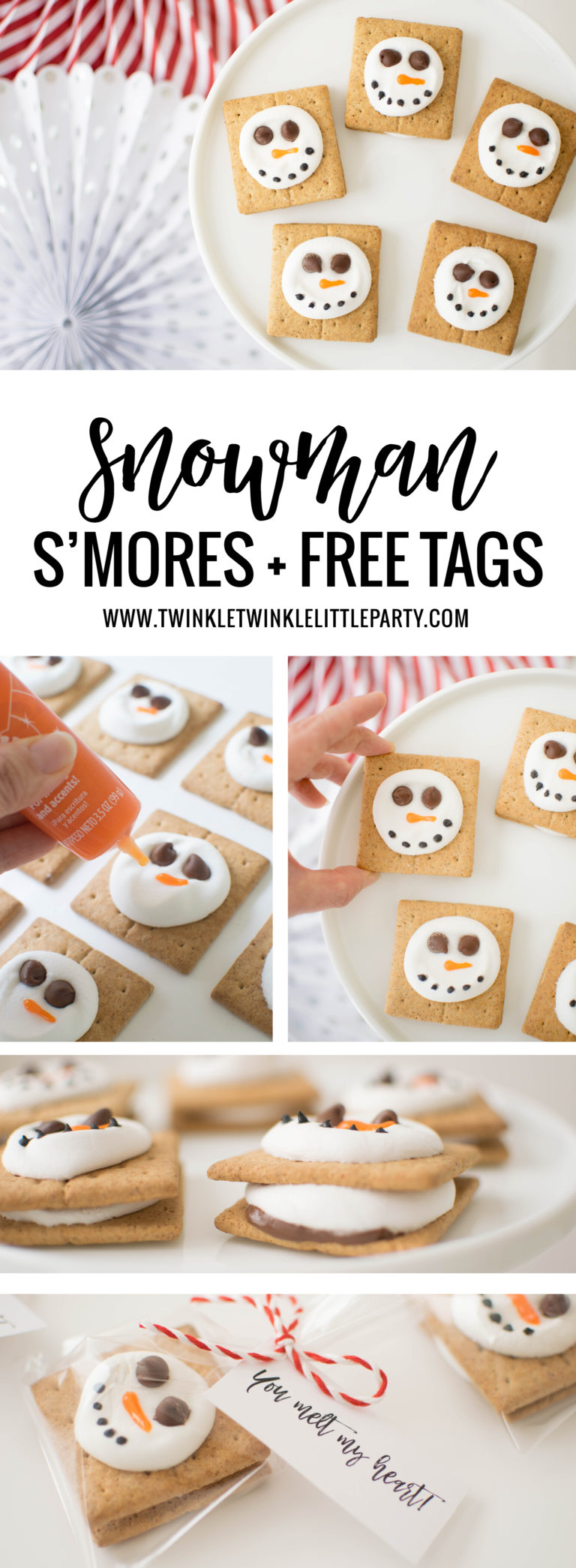 DIY Snowman S'mores Holiday Gift Idea + Free Tags