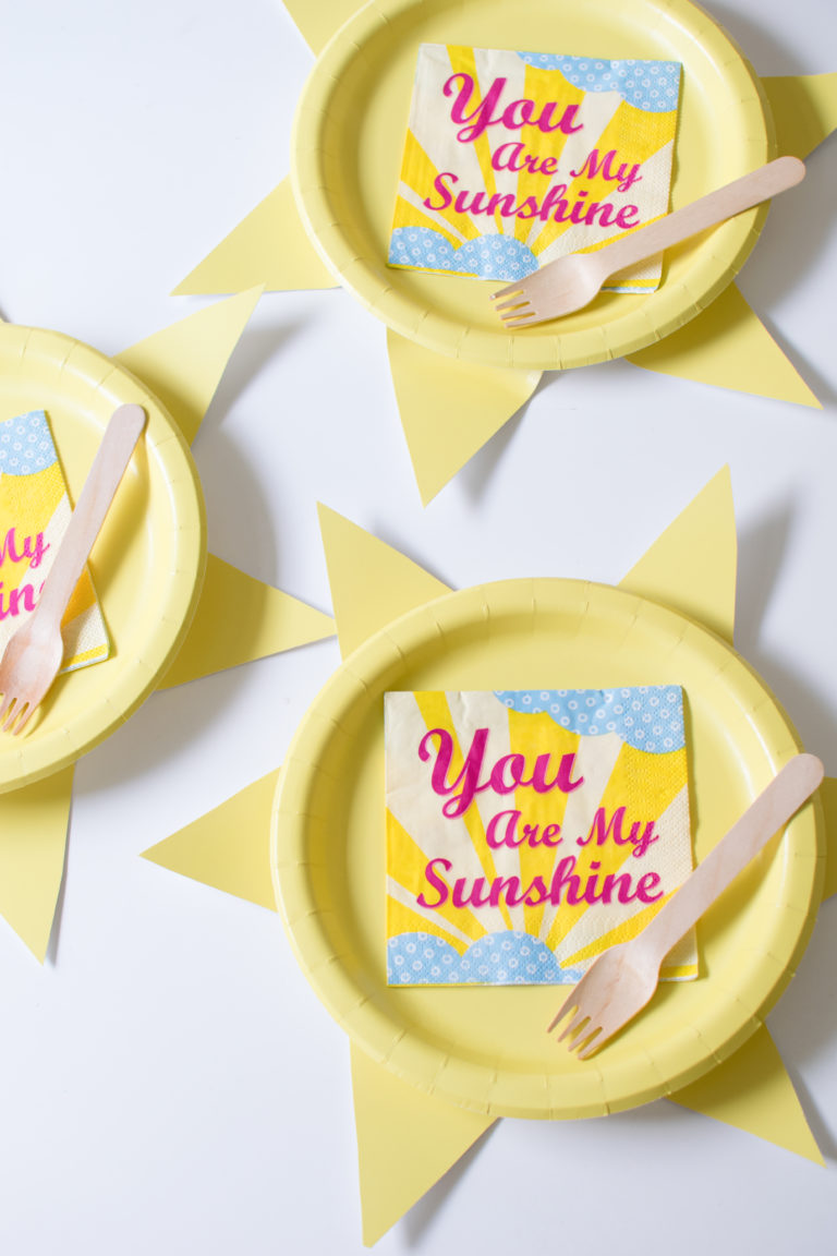 DIY You are my sunshine party plate