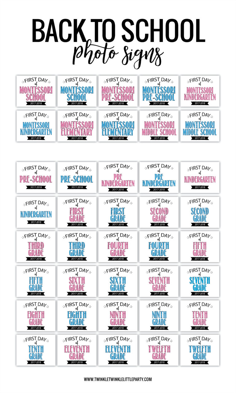Free Back to School Photo Signs