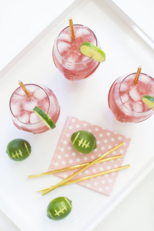 Game Day Fizzy Pink Lemonade and Pink Moscato Lemonade