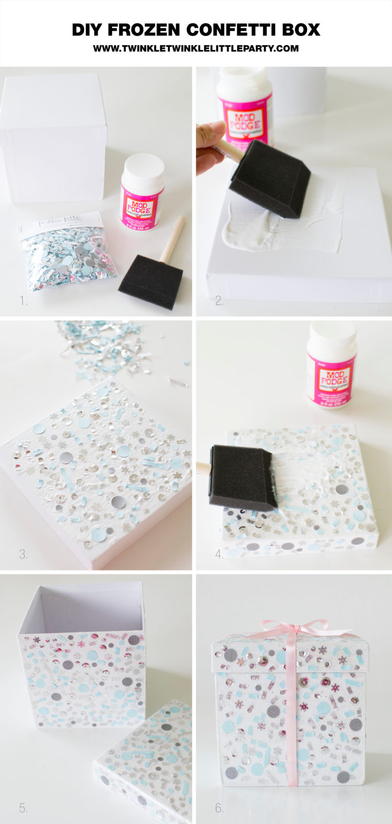 Make a Frozen Confetti Gift Box Step-by-Step Tutorial