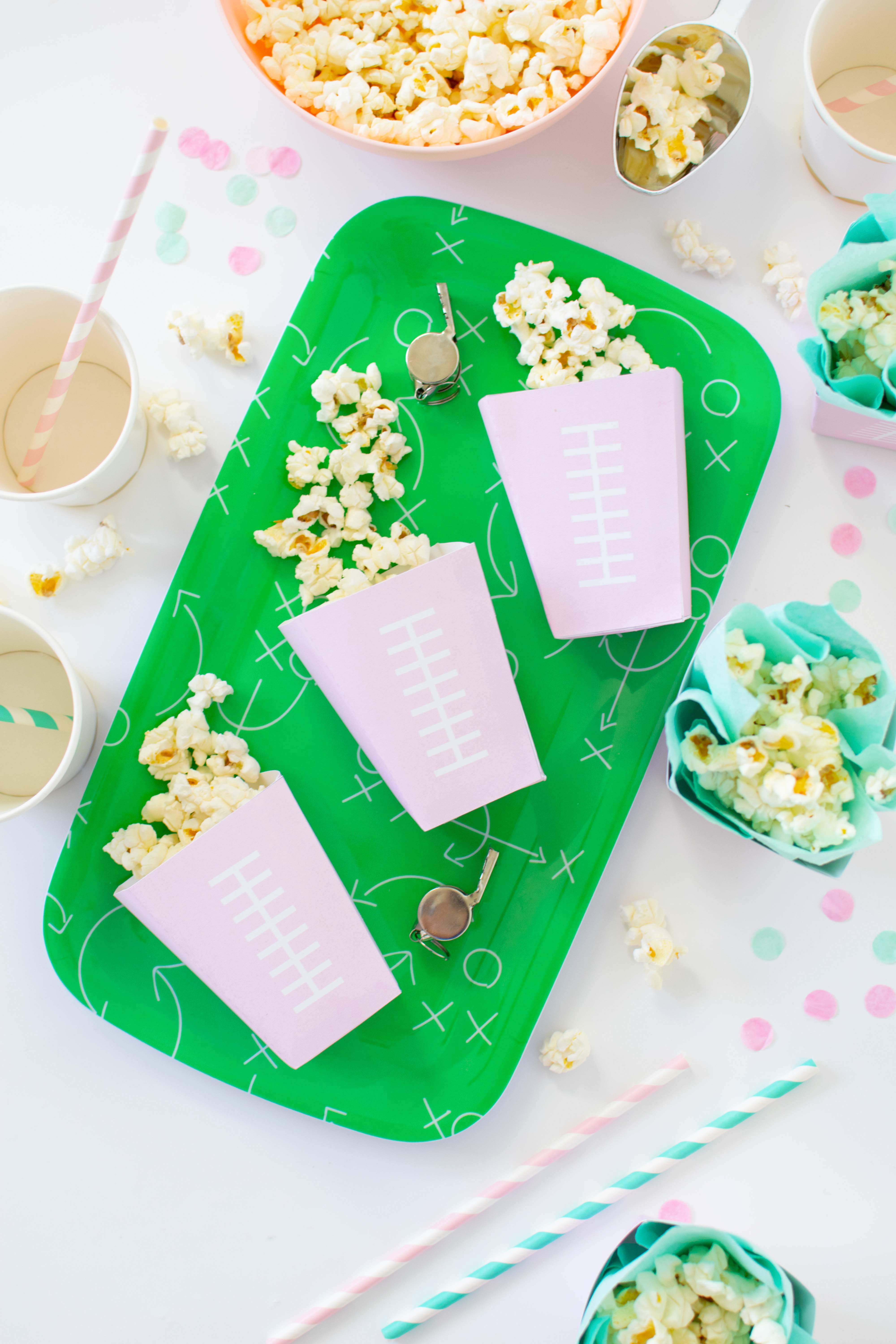Free Printable Football Popcorn Boxes for Game Day