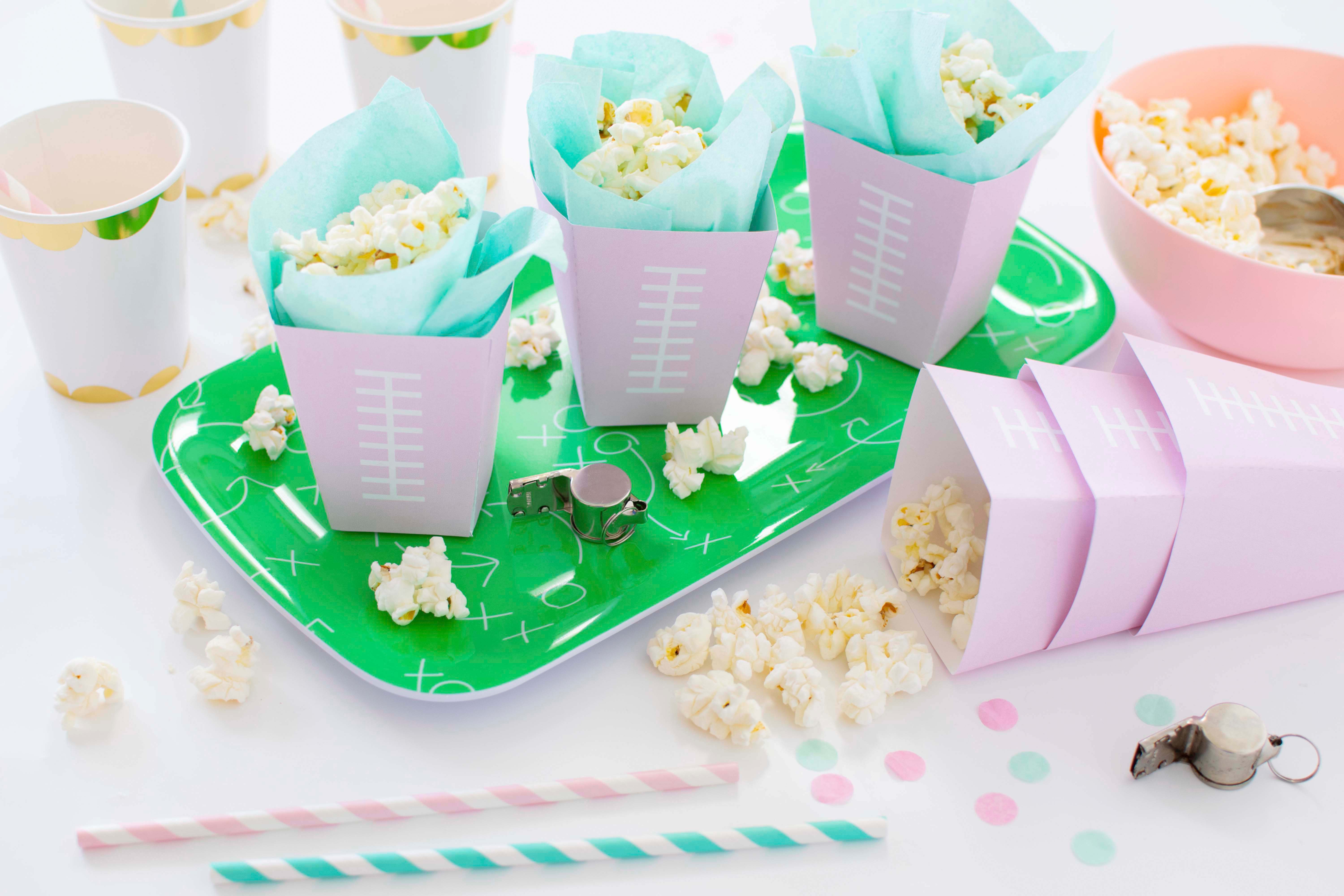 Free Printable Football Popcorn Boxes for Game Day