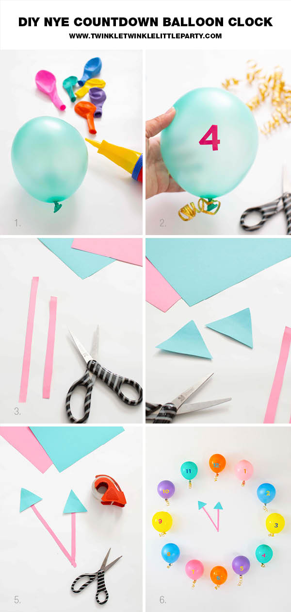 DIY New Year's Eve Countdown Balloon Clock by Twinkle Twinkle Little Party