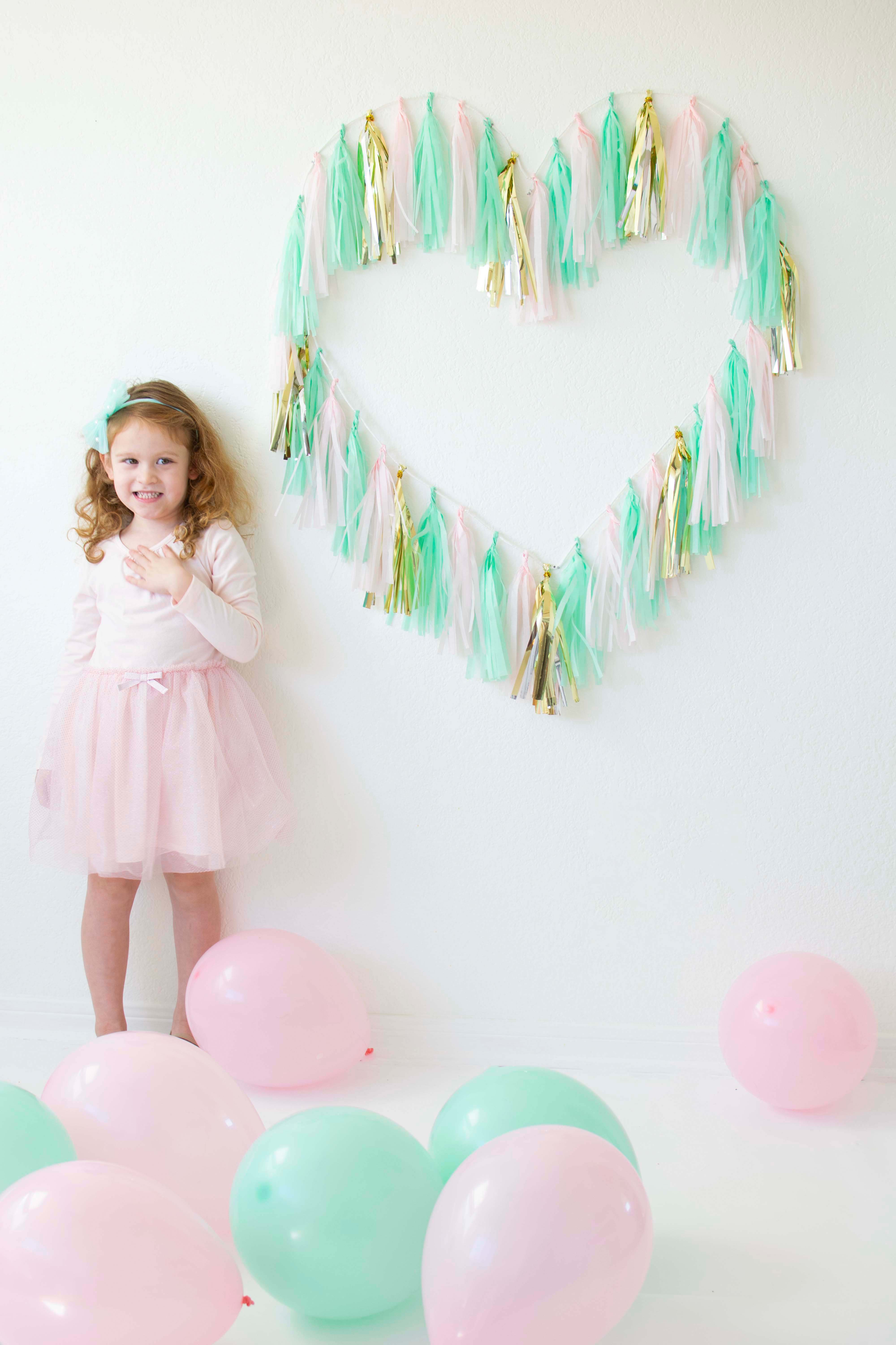 DIY Tassel Heart Backdrop for Valentine's Day, Bridal Shower, Weddings ...