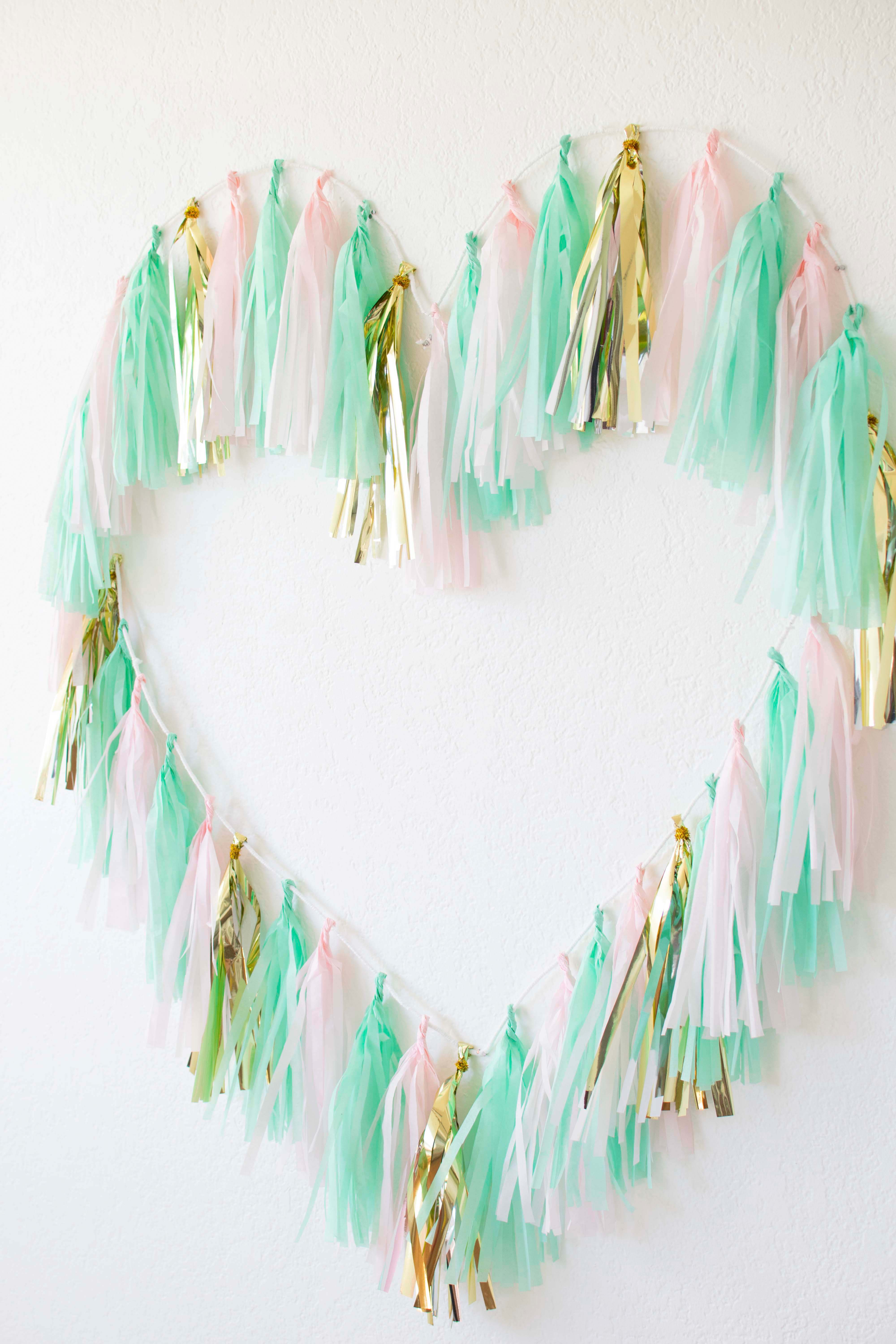 DIY Tassel Heart Backdrop for Valentine's Day, Bridal Shower, Weddings ...