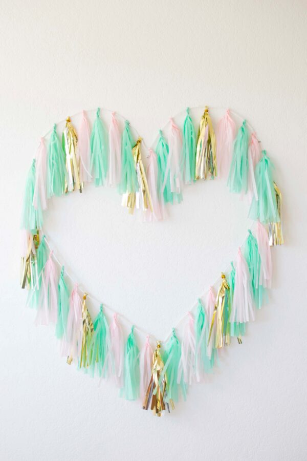 DIY Tassel Heart Backdrop for Valentine's Day, Bridal Shower, Weddings ...