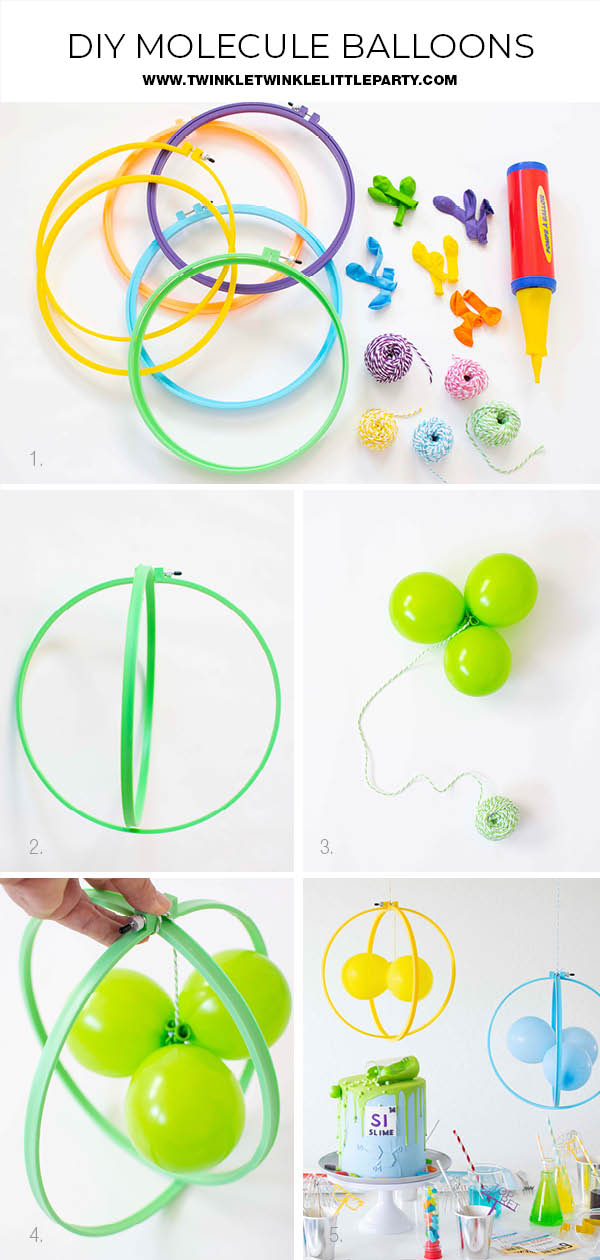 DIY Molecule Balloon Party Decor for a Mad Science Birthday Party
