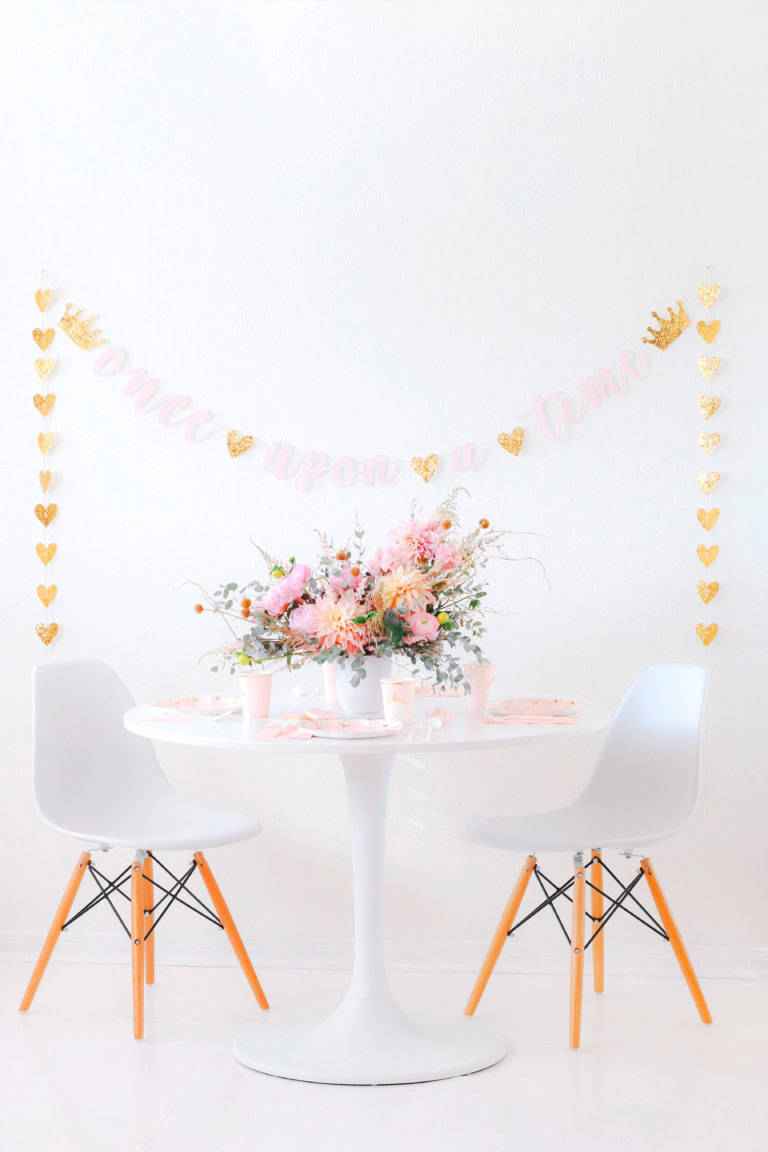 A Modern Princess Inspired Tablescape with Kate Aspen and HEB Blooms
