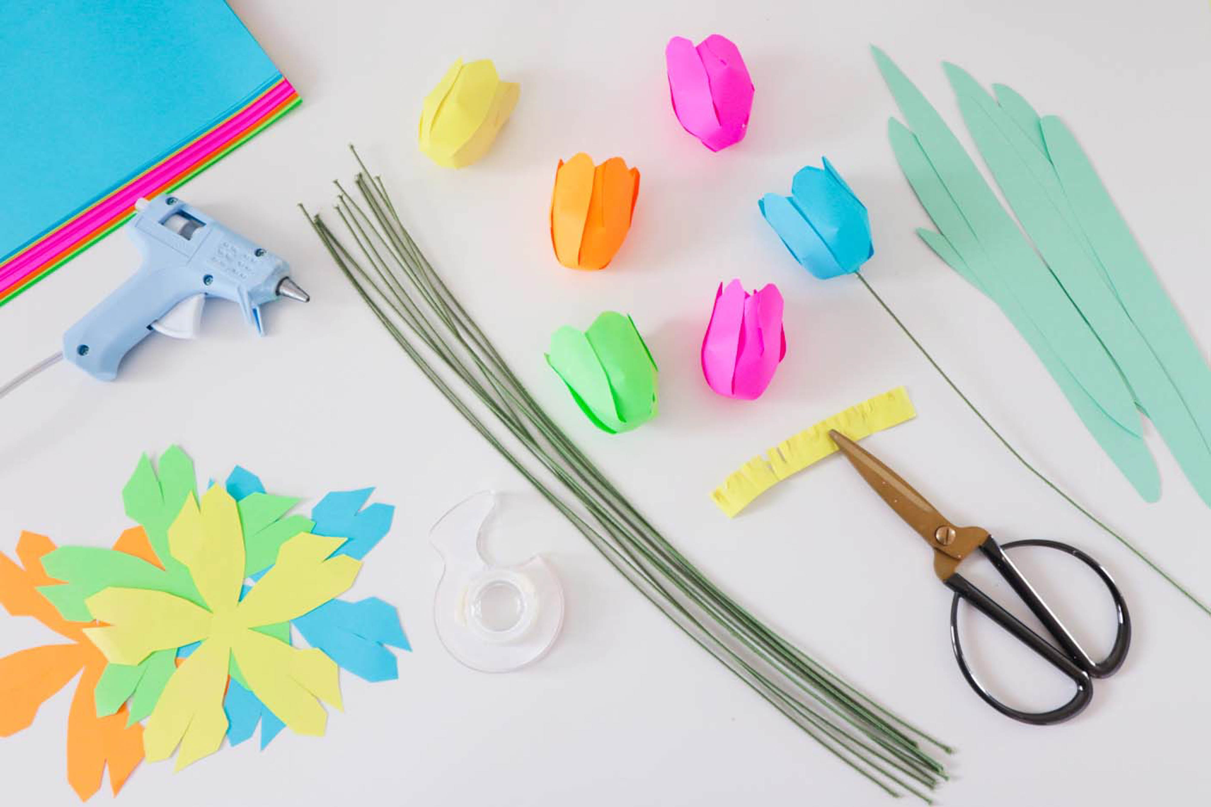 DIY Paper Tulips in vibrant colors For Mother’s Day using your cutting ...