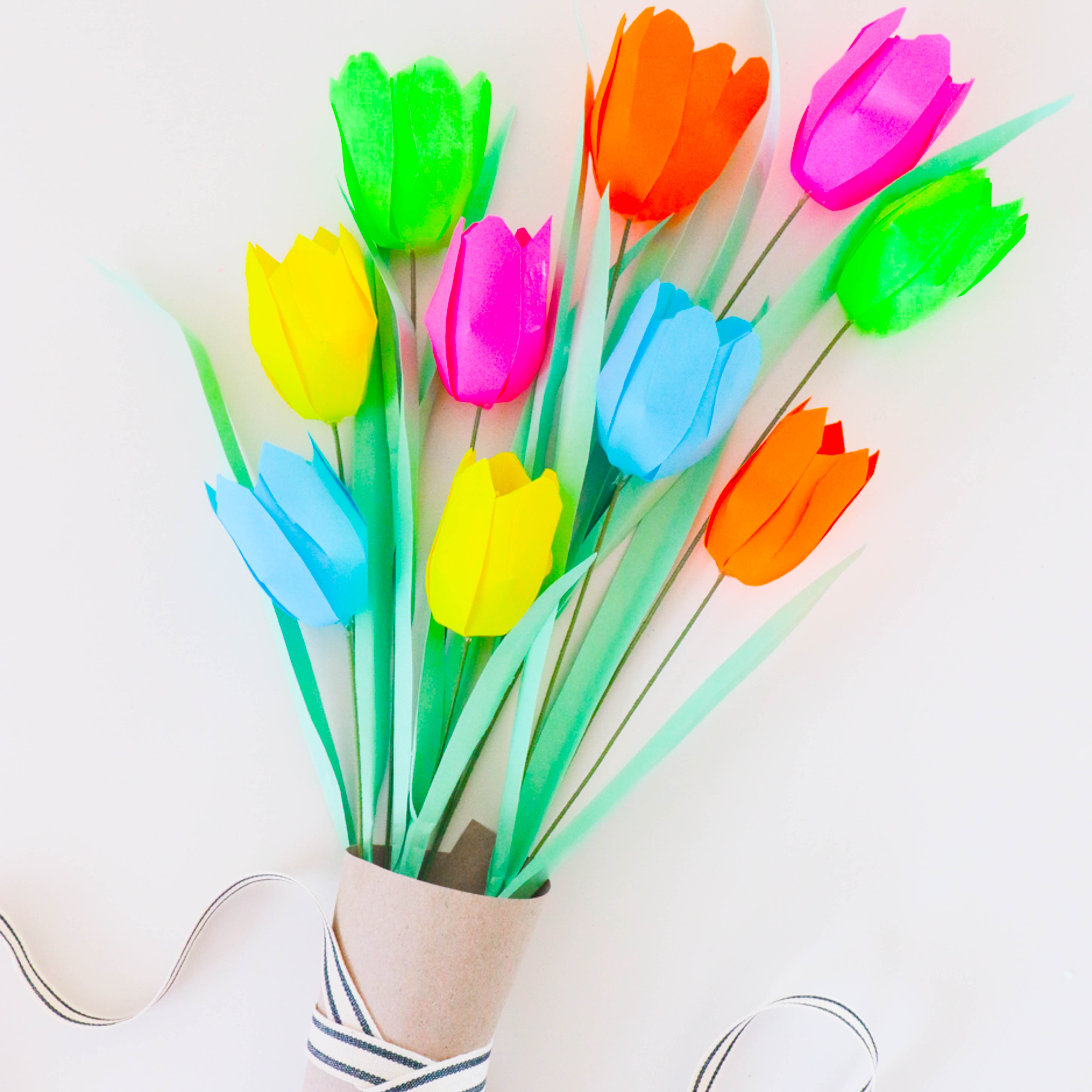 DIY Paper Tulips In Vibrant Colors For Mother s Day Using Your Cutting 