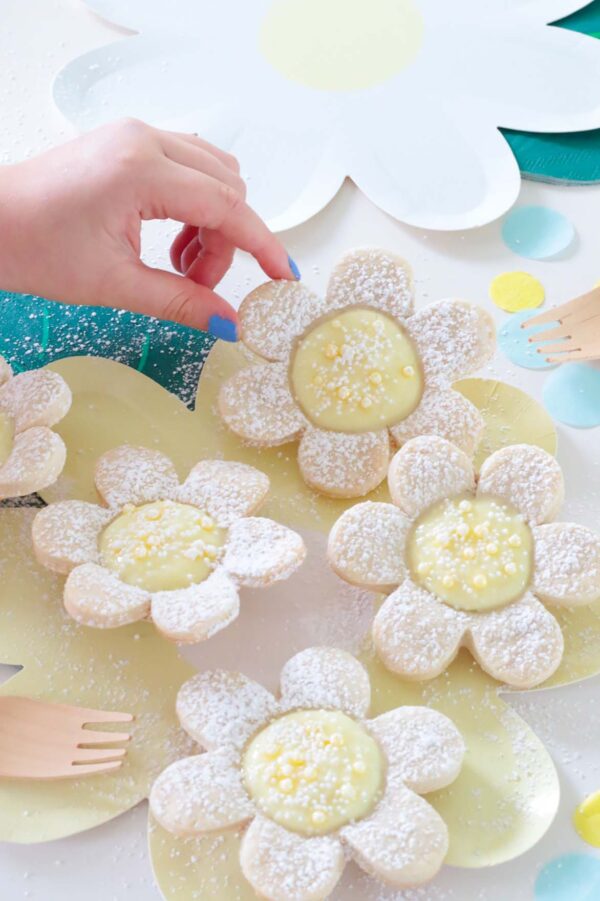 Mini Flower Shaped Passion Fruit tarts using Mousse de Maracuja