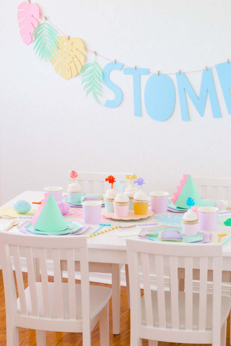 Celebrate At Home: Pastel Dinosaur Party or Play date Ideas
